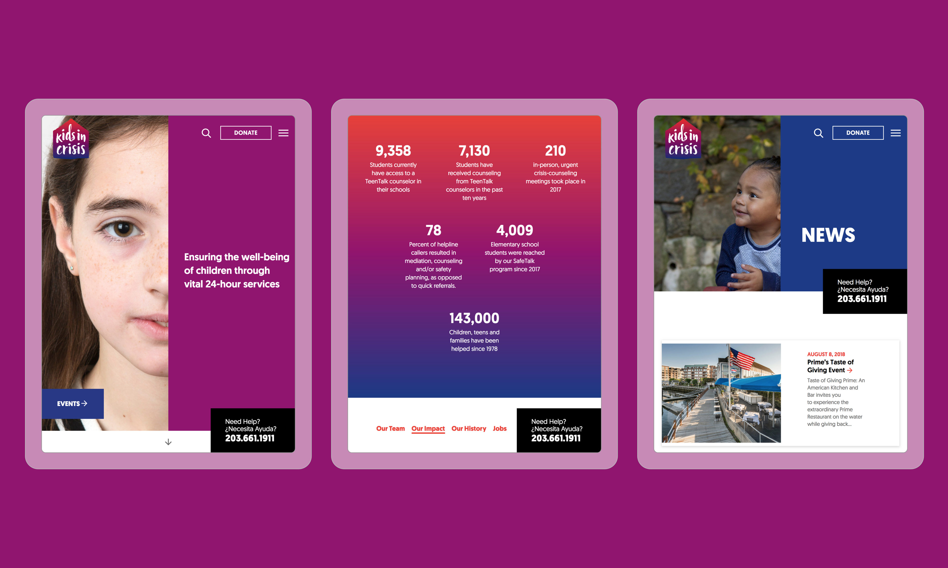 Kids In Crisis: Visual Identity and Website | Ideas On Purpose