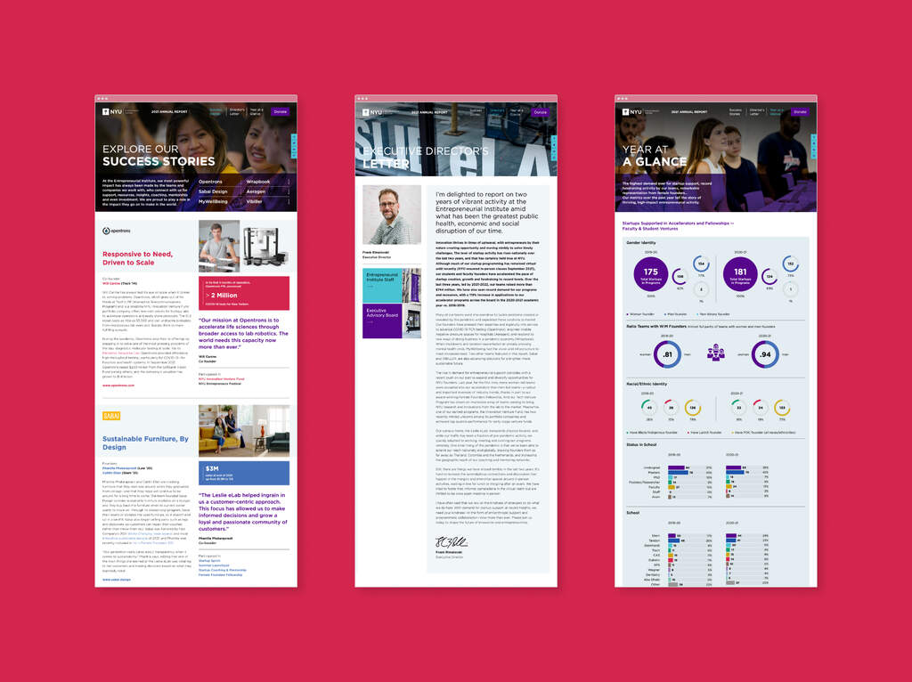New York University: Annual Message Microsite | Ideas On Purpose