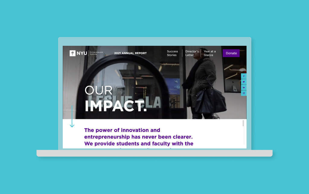 New York University: Annual Message Microsite | Ideas On Purpose